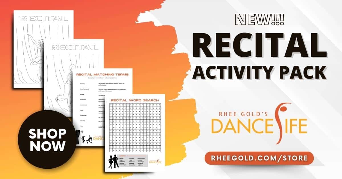 Rhee Gold's DanceLife Store - Recital Activity Sheets Packet