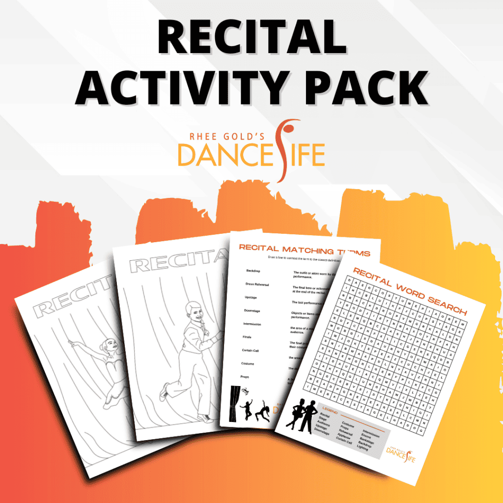 Rhee Gold's DanceLife Store - Recital Activity Sheets Packet